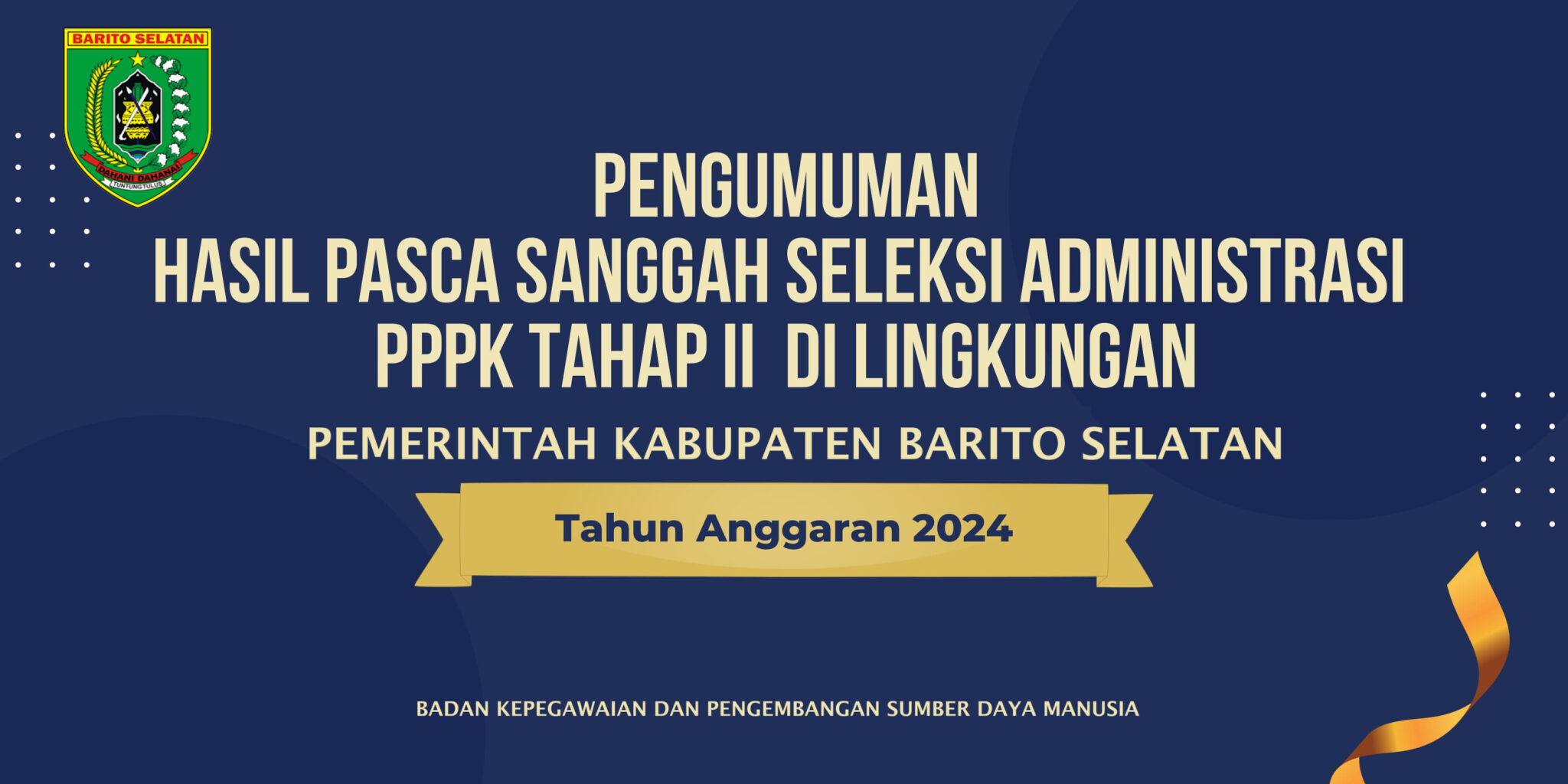 PENGUMUMAN HASIL SELEKSI ADMINISTRASI FINAL PASCA SANGGAH CALON PEGAWAI PEMERINTAH DENGAN ...